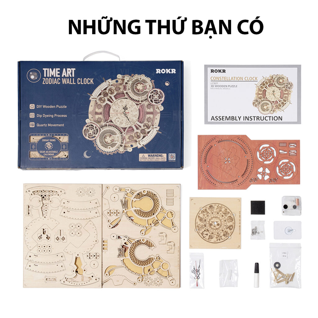 Zodiac Wall Clock Mechanical Time Art Engine LC601 Mô hình Deer Store ...